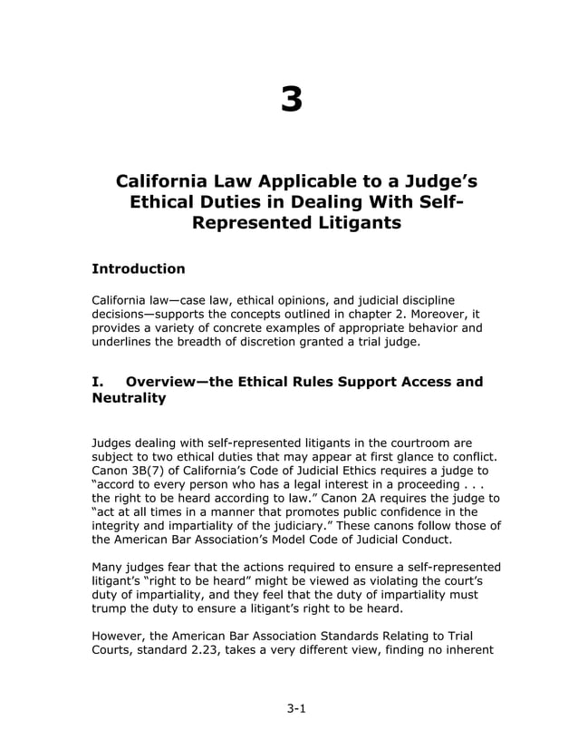 Handling Cases Involving Self-Represented Litigants - A Bench Guide for Judges. | PDF | Legal ...