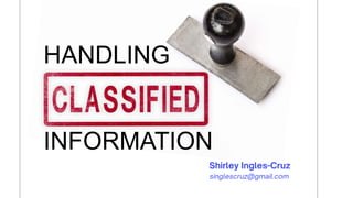 Handling classified information | PPT