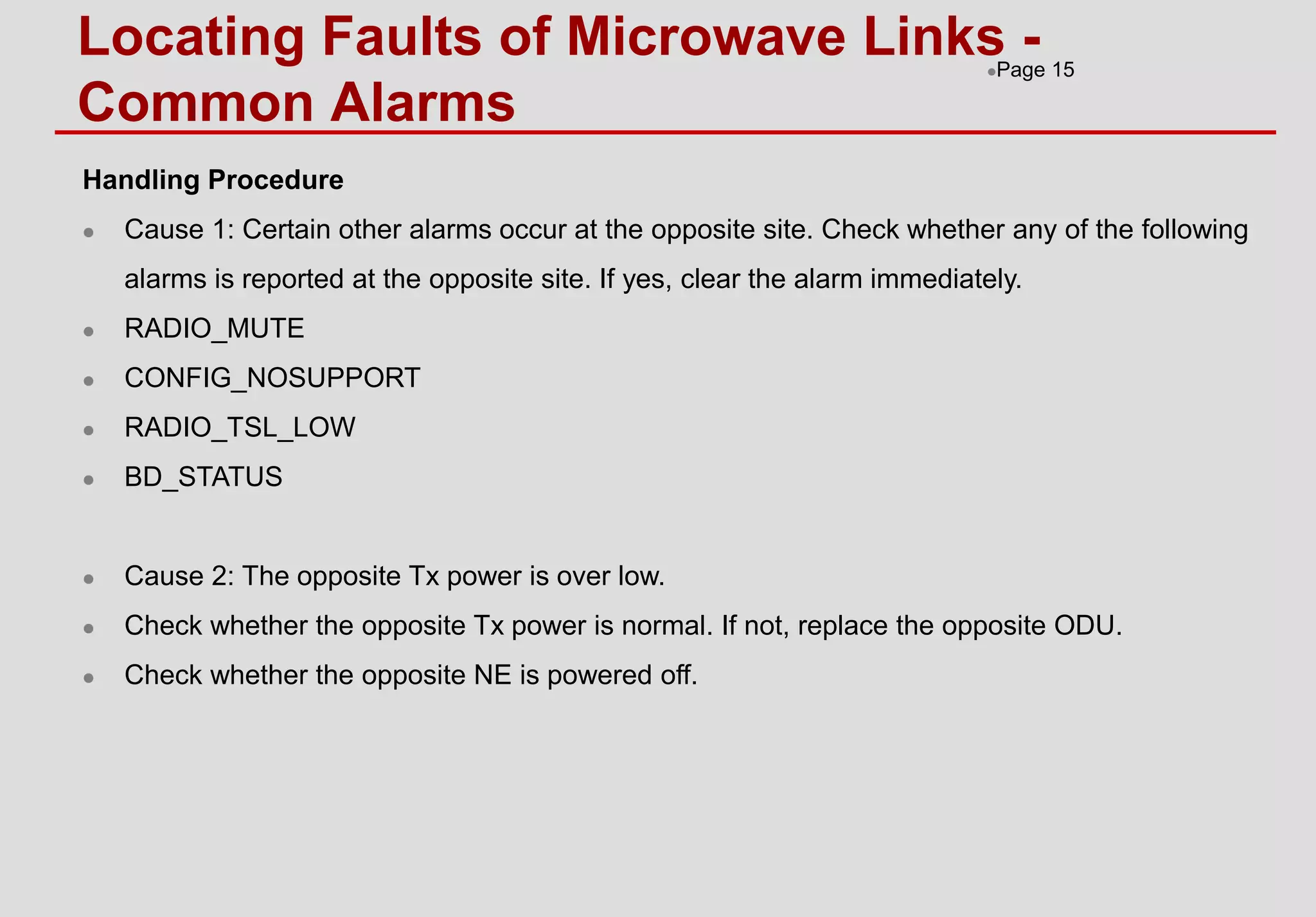 Handling Common Faults and Alarms for Huawei RTN Microwaves | PPT