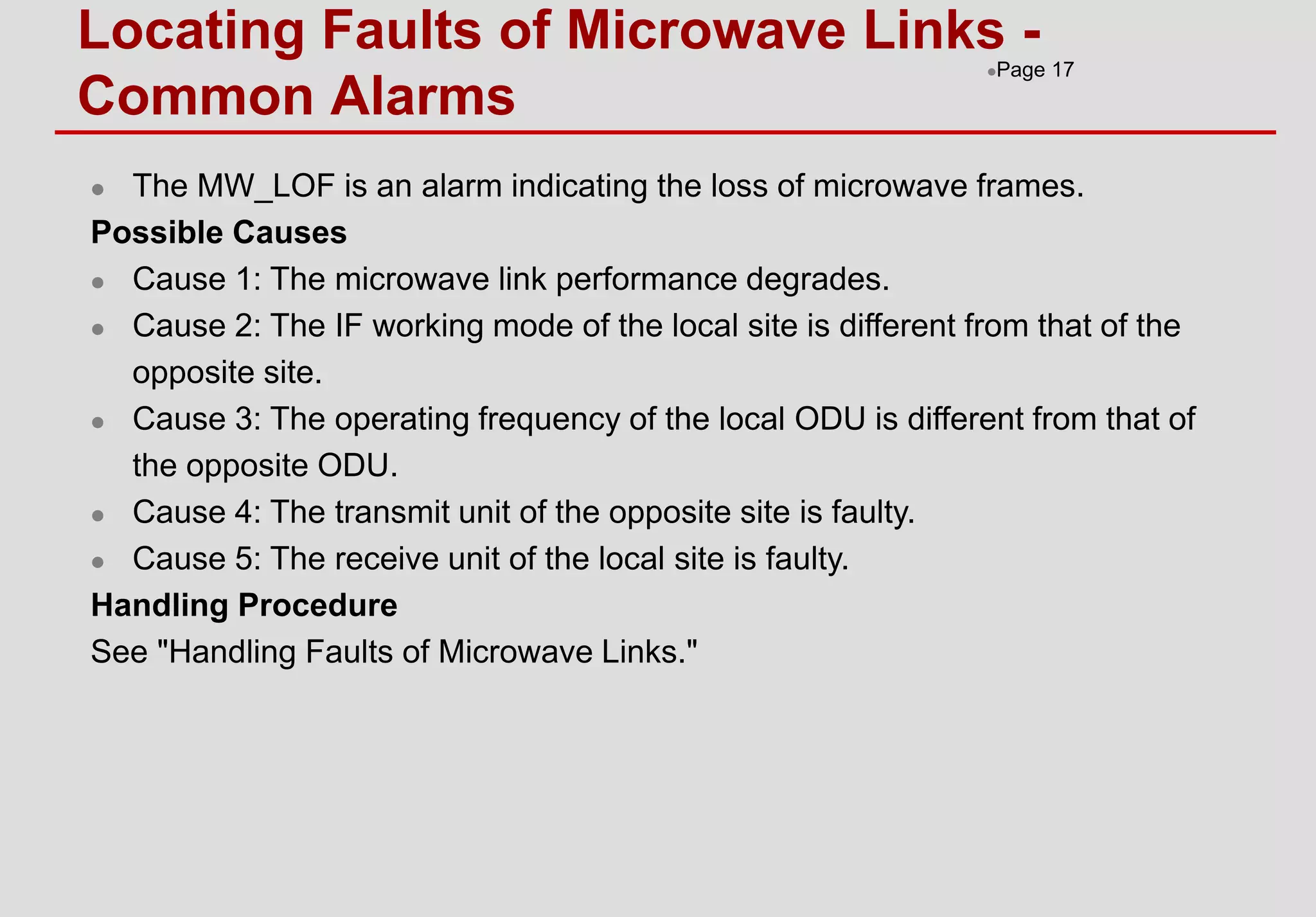 Handling Common Faults and Alarms for Huawei RTN Microwaves | PPT