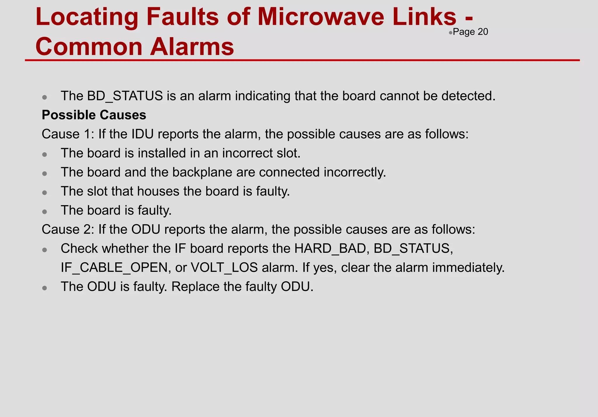 Handling Common Faults and Alarms for Huawei RTN Microwaves | PPT