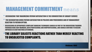 Handling Complaint in the Library | PPT