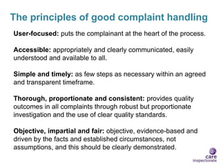 Handling complaints in social care services | PPTX