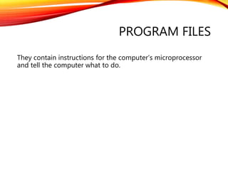 Handling computer files | PPTX | Operating Systems | Computer Software and Applications
