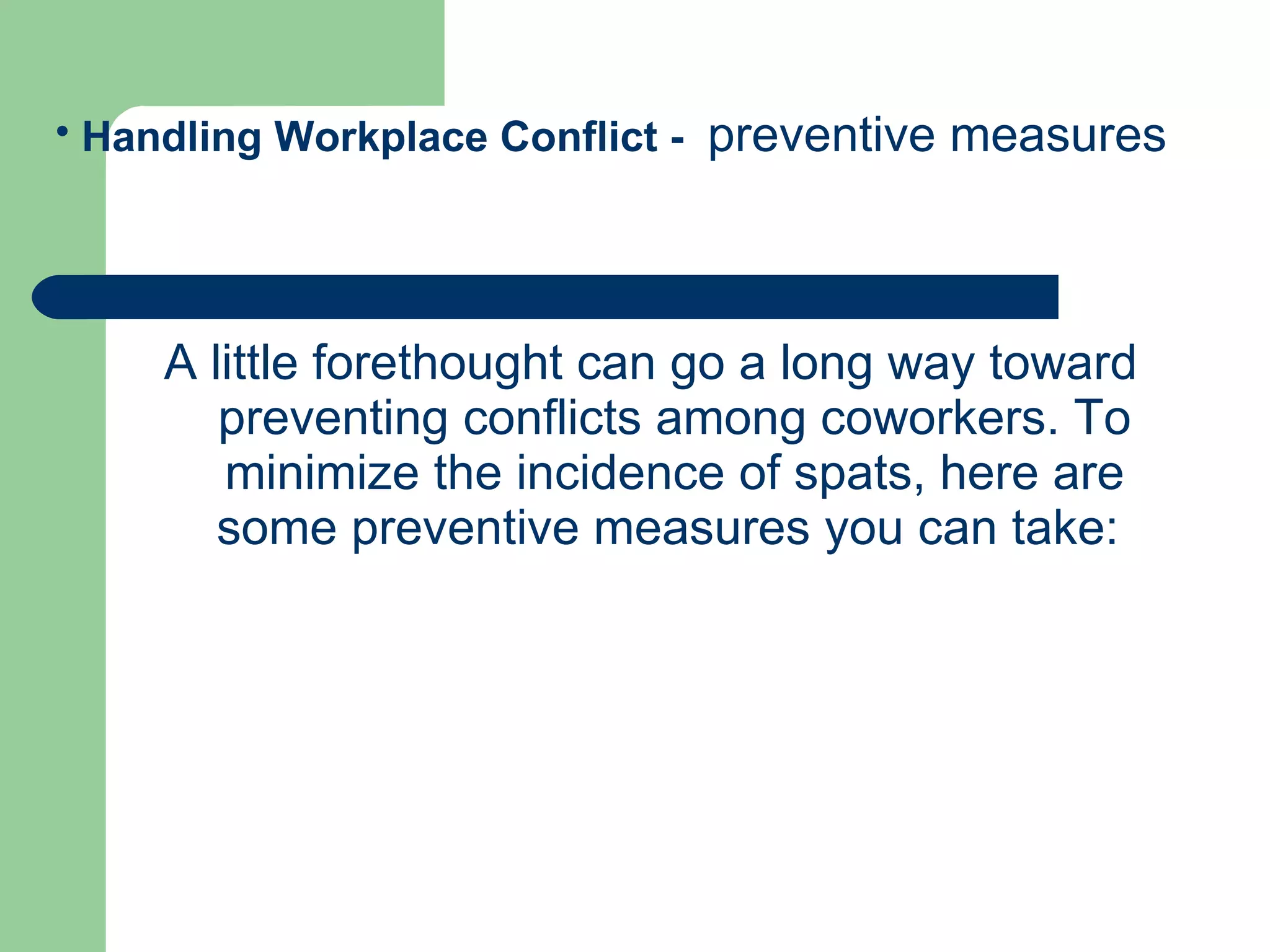 Handling Conflict At Workplace | PPT