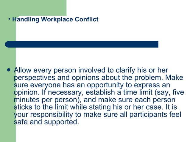 Handling Conflict At Workplace | PPT