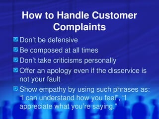 Powerpoint of Handling Customer Complaint | PPT