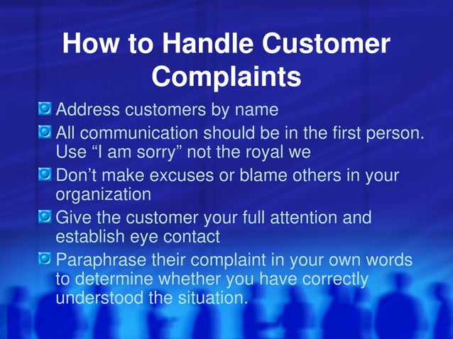 Powerpoint of Handling Customer Complaint | PPT