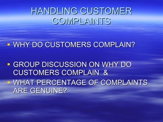 Handling Customer Complaints | PPT