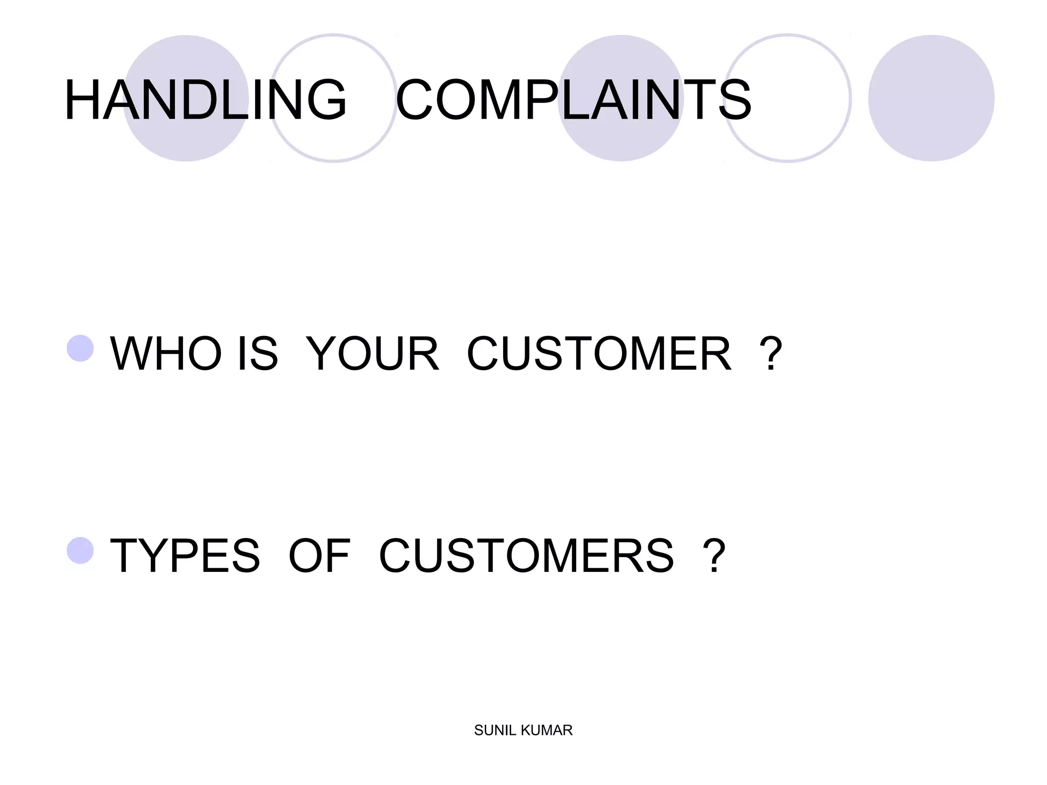Handling customer complaints | PPT