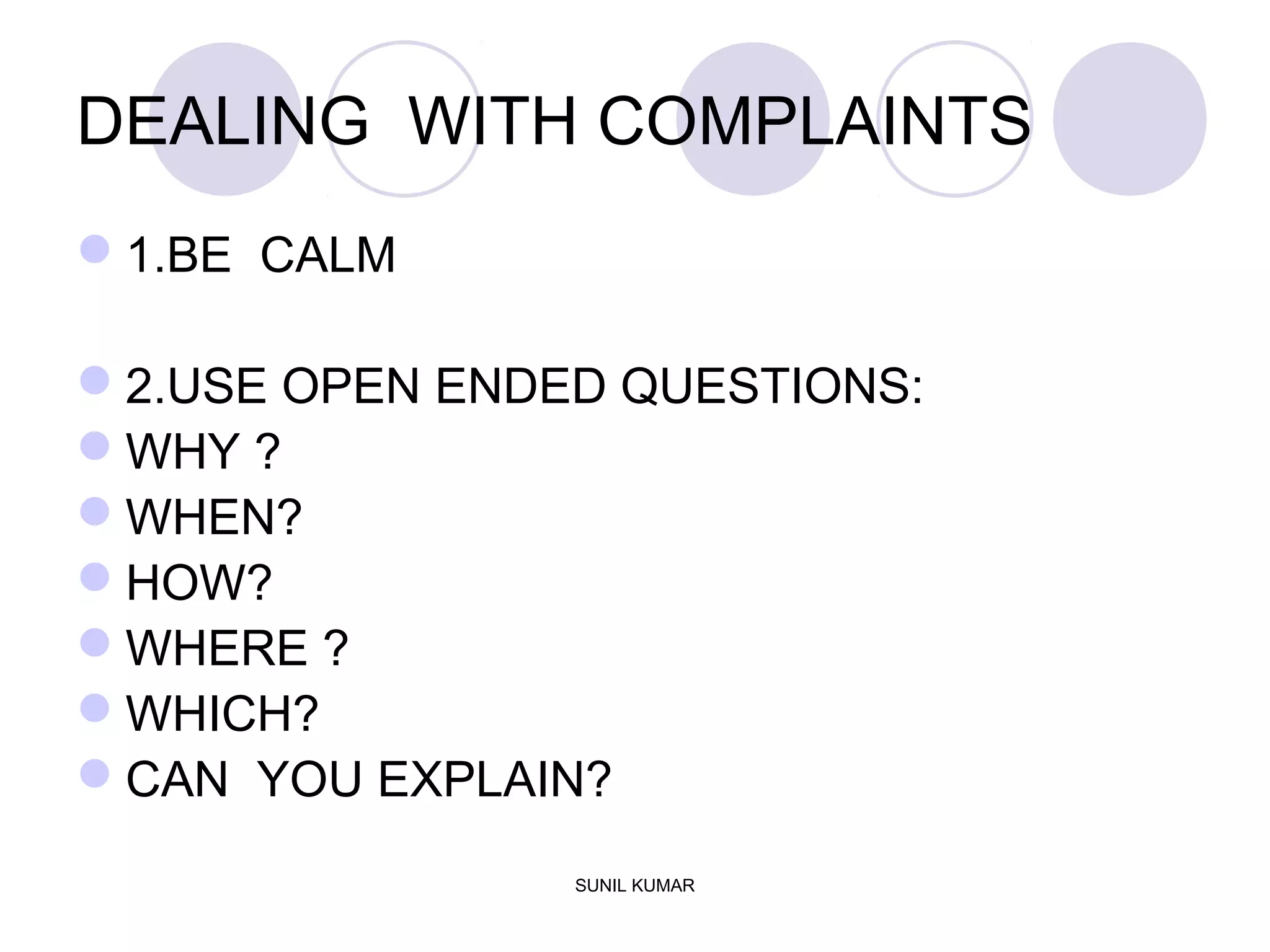 Handling customer complaints | PPT
