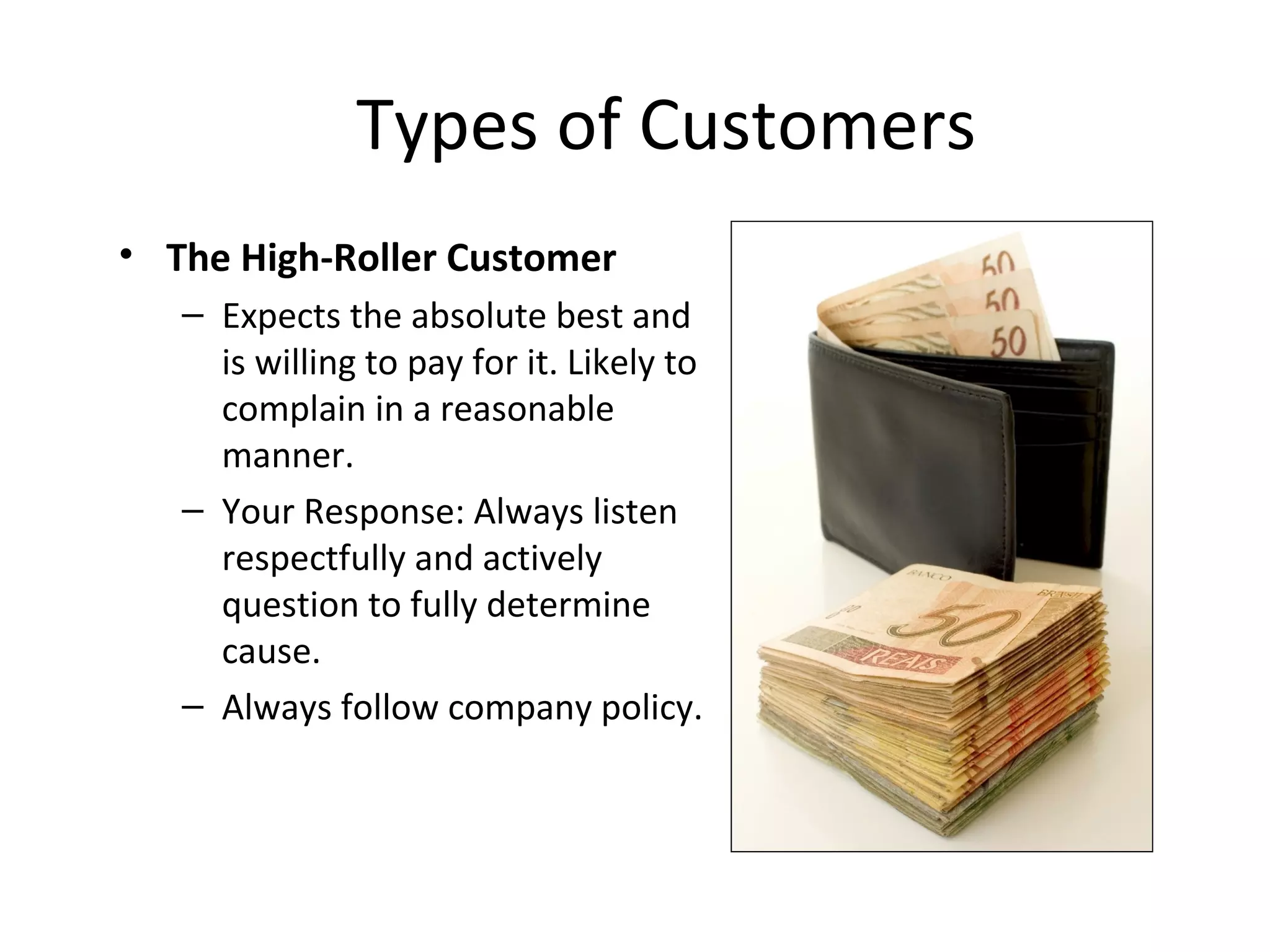 Handling customer complaints, Dealing Different Types of Guest | PPT