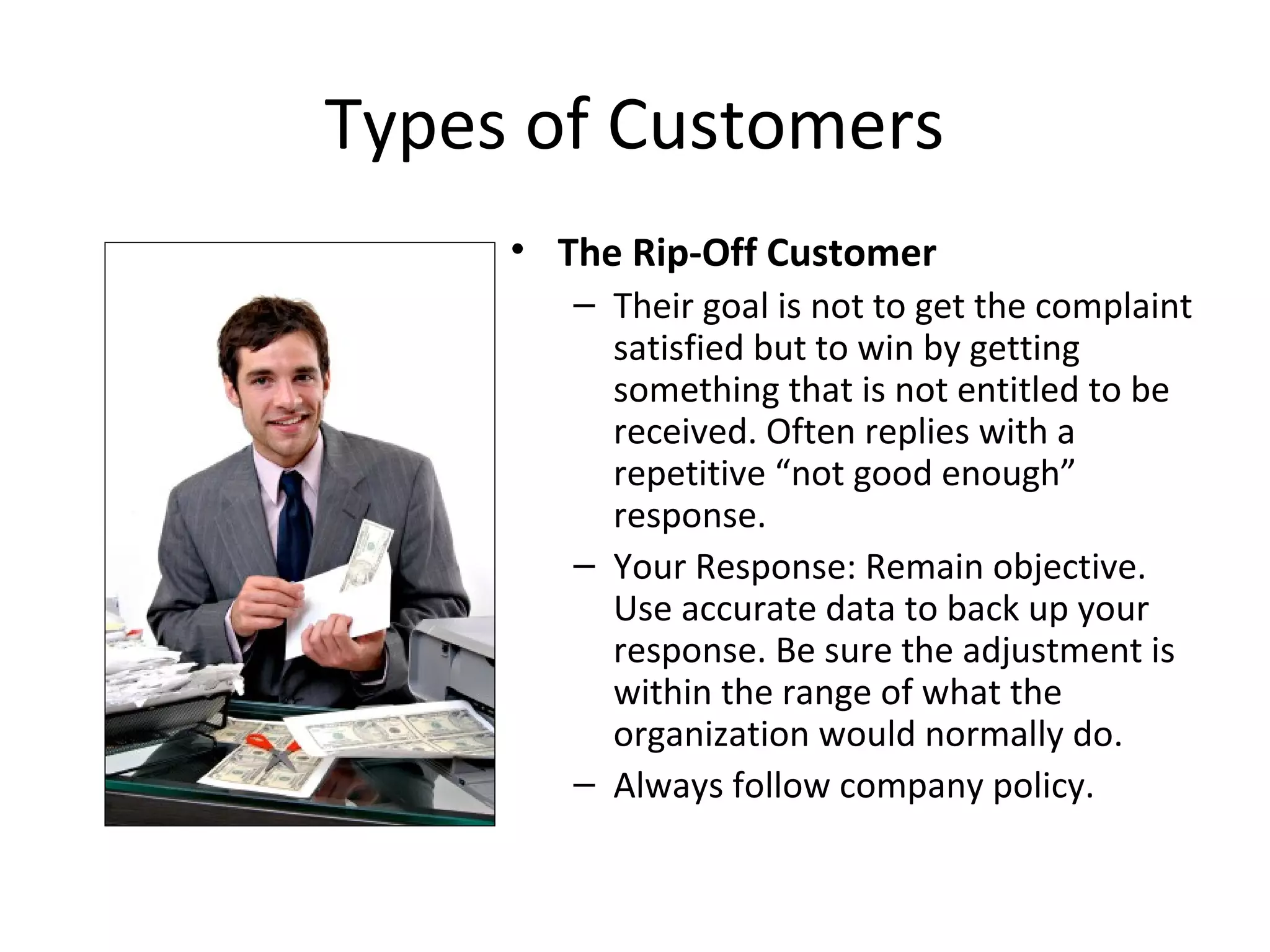 Handling customer complaints, Dealing Different Types of Guest | PPT