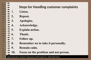 Handling Customer Complaints for the company policy | PPT