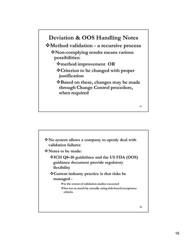 Handling deviations & unexpected results during method validation | PDF | Pharmaceutical Drugs ...