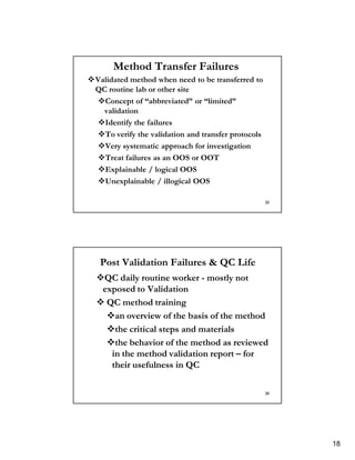 Handling deviations & unexpected results during method validation | PDF