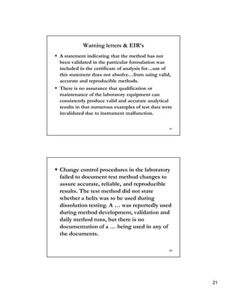 Handling deviations & unexpected results during method validation | PDF