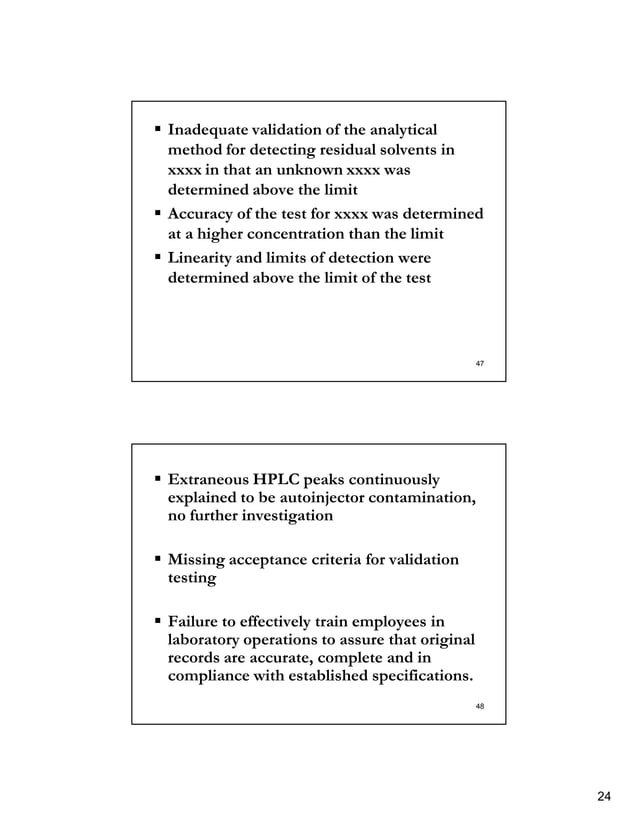 Handling deviations & unexpected results during method validation | PDF | Pharmaceutical Drugs ...