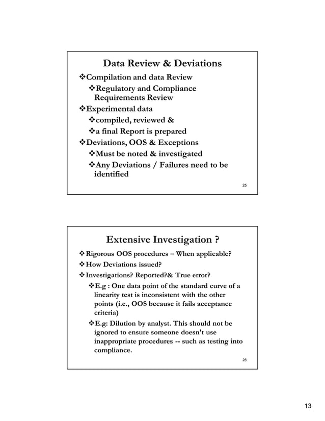 Handling deviations & unexpected results during method validation | PDF