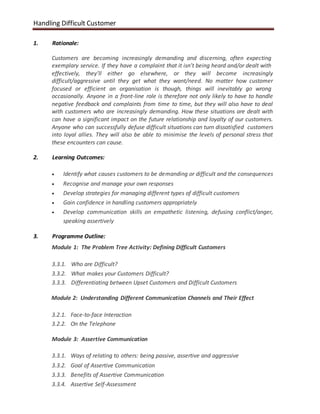 Handling difficult customer | PDF