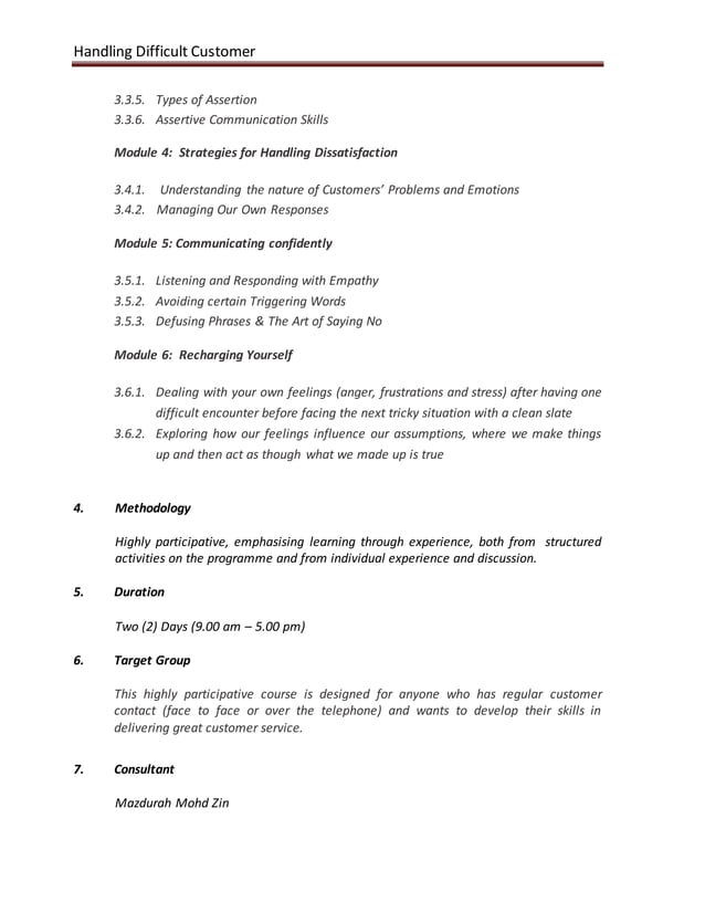 Handling difficult customer | PDF