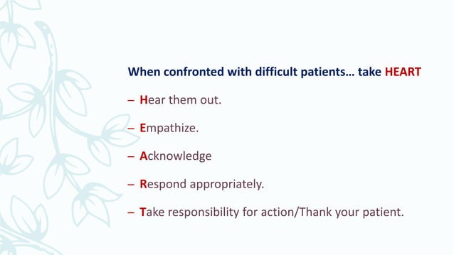 Handling Difficult Patients.pptx | First Aid | Injuries