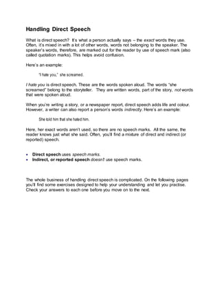 Handling direct speech | DOCX