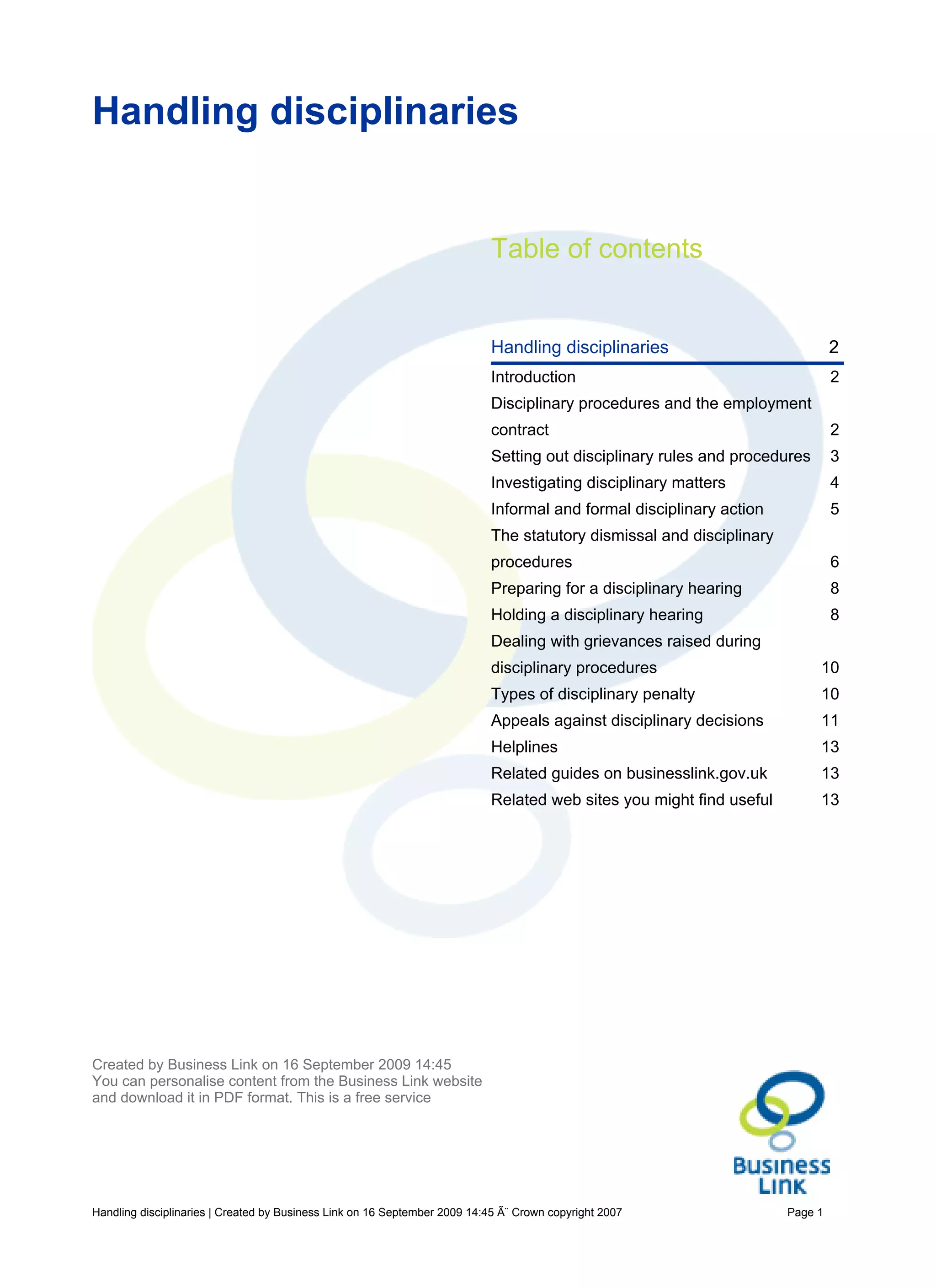 Handling Disciplinaries | PDF