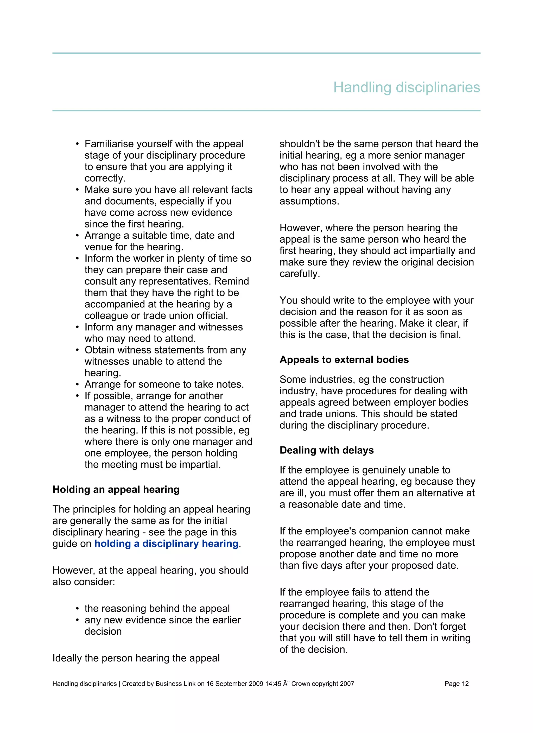 Handling Disciplinaries | PDF