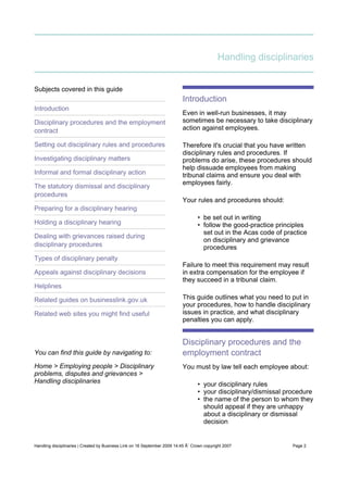 Handling Disciplinaries | PDF
