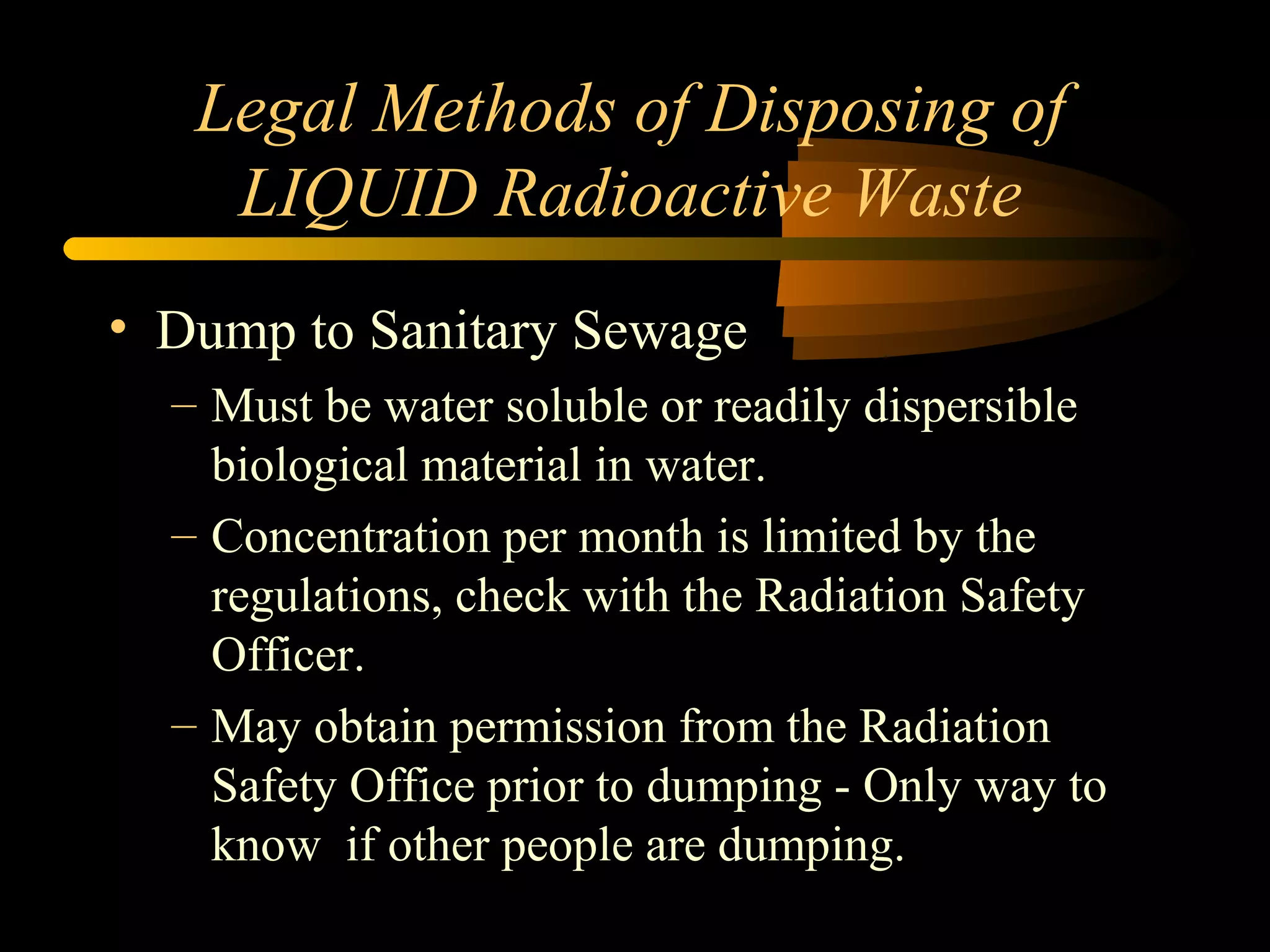 Handling and disposal of radioactive waste | PPT