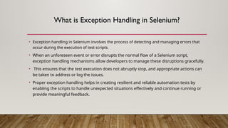 Handling Exceptions and waits in selenium.pptx