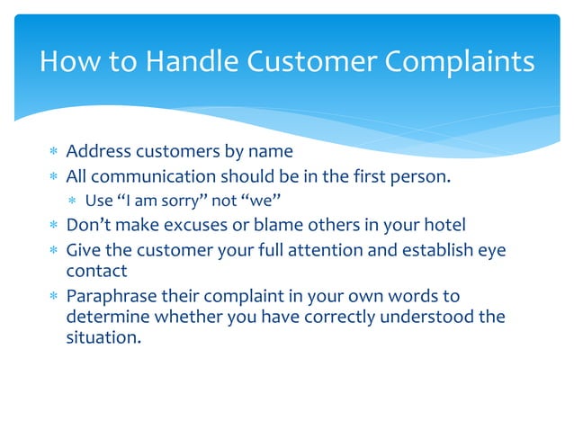 Handling guest complaint | PPTX