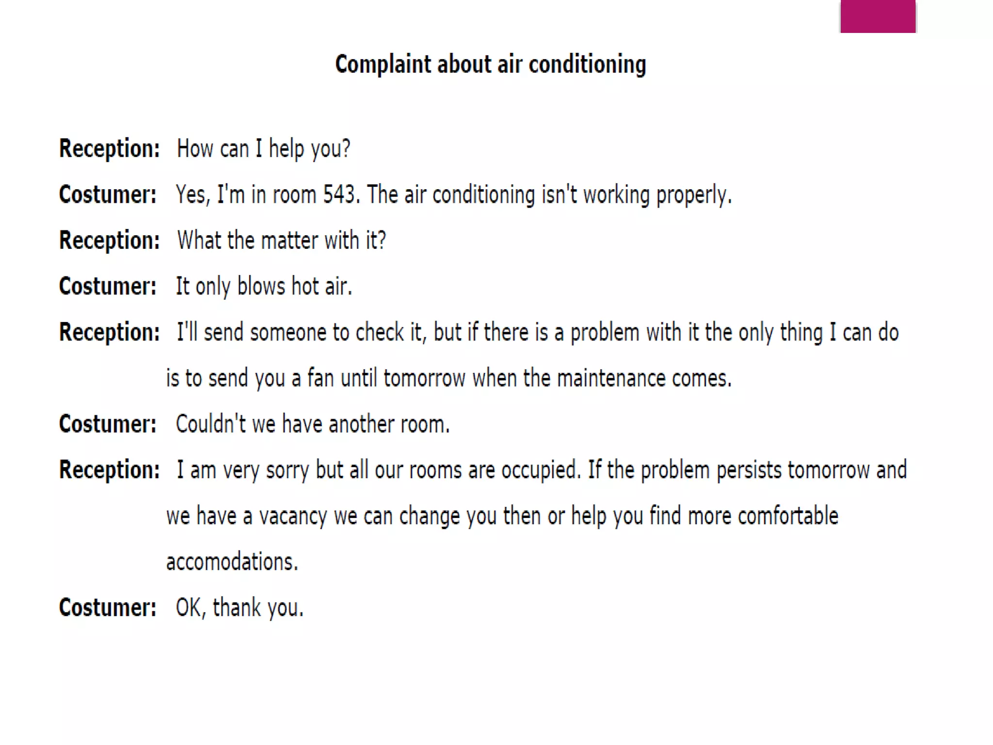 Handling guest complaint | PPTX