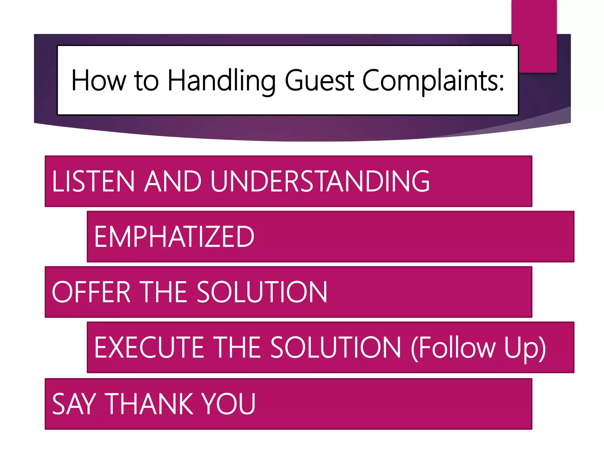 Handling guest complaint | PPTX