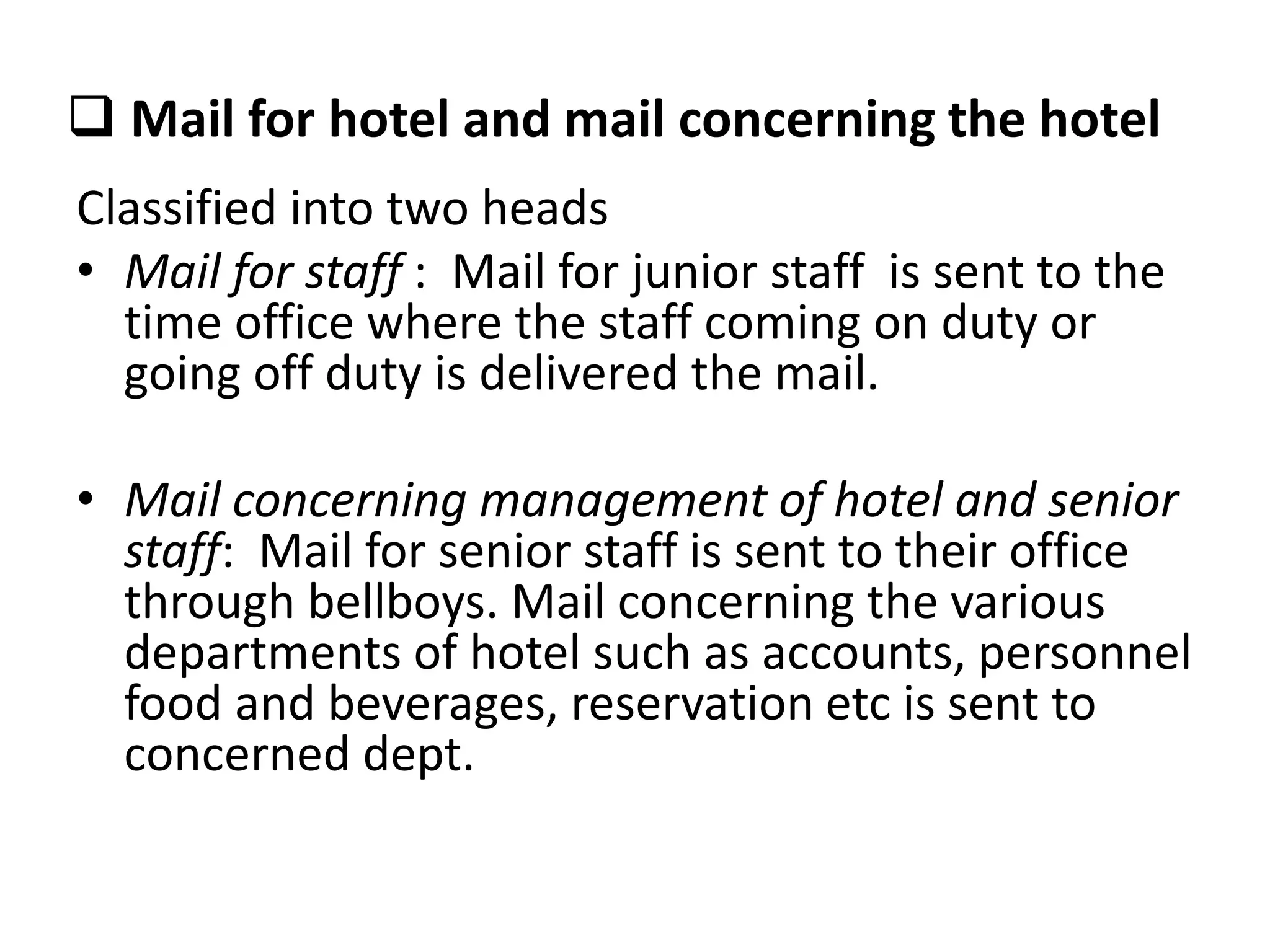 Handling guest mails and messages in hotels | PPTX