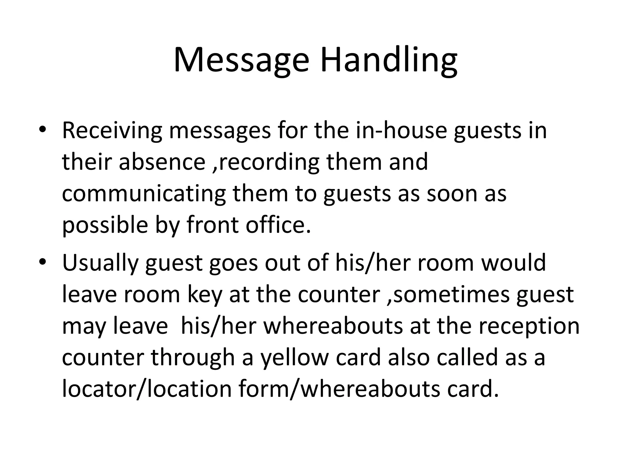 Handling guest mails and messages in hotels | PPTX
