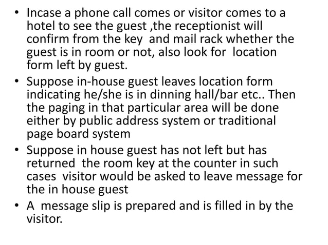 Handling guest mails and messages in hotels | PPTX | Hotels and Motels ...