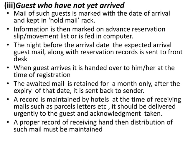 Handling guest mails and messages in hotels | PPTX | Hotels and Motels ...