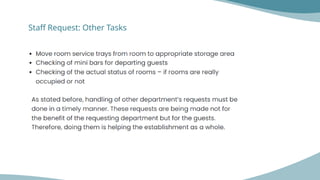 Handling Housekeeping Housekeeping keeping | PPT