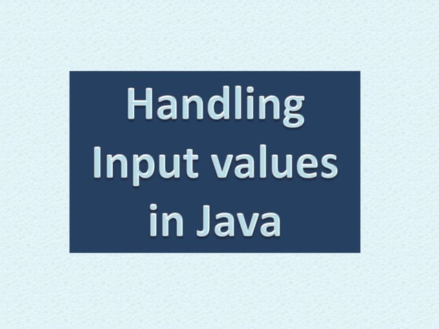 Handling inputs via io..continue | PPTX