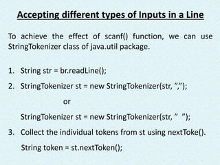 Handling inputs via io..continue | PPT