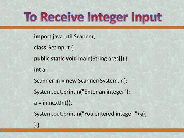 Handling Inputs Via Scanner Class Pptx Programming Languages
