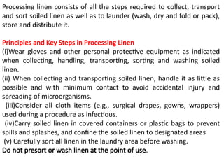 HANDLING LINEN.pp IN infection, prevention | PPTX