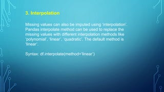 Handling Missing Values for Machine Learning.pptx | Databases | Computer Software and Applications