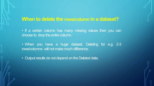 Handling Missing Values for Machine Learning.pptx | Databases | Computer Software and Applications