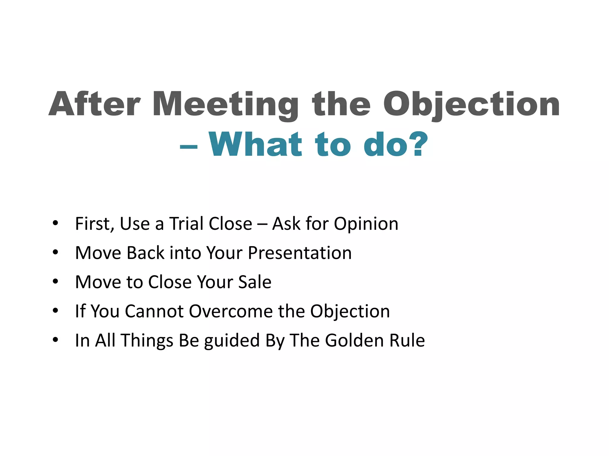 Handling objections | PPTX