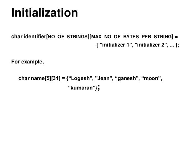 Handling of character strings C programming