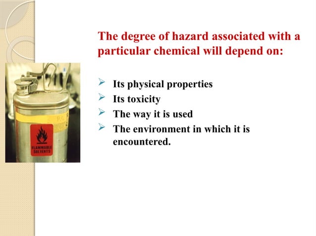 chemicals and handling of chemical substances | PPTX