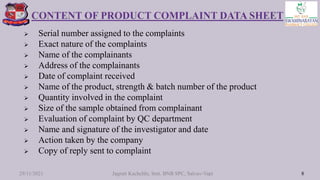 Handling of complaint.pptx | Recalls | Consumer Issues